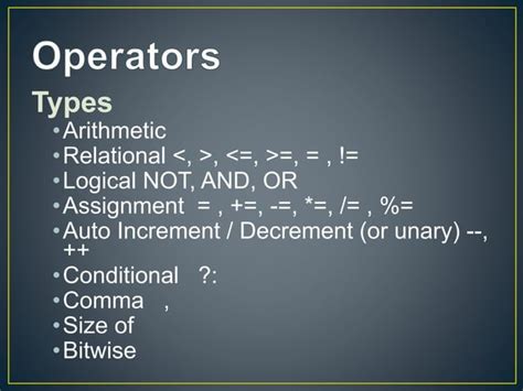 Logical Operators Cc Language Programming Ppt Free Download