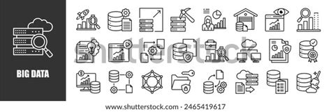 Big Data Icon Set Design Elements Stock Vector Royalty Free 2465419617 Shutterstock