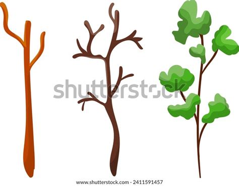 Three Stages Tree Growth Bare Leafy Stock Vector Royalty Free 2411591457 Shutterstock