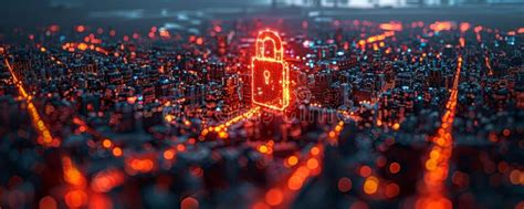 Digital Security Concept Mitigating Risks With Cybersecurity Measures In A Modern Urban