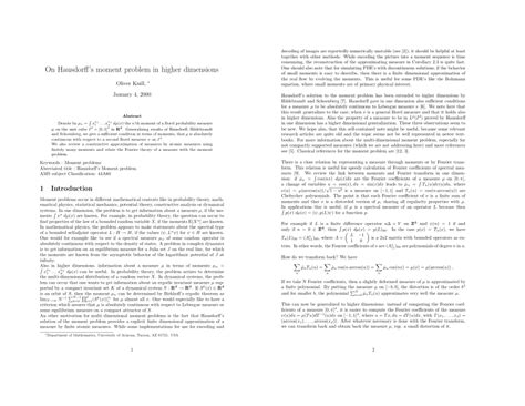 Pdf On Hausdorffs Moment Problem In Higher Dimensions