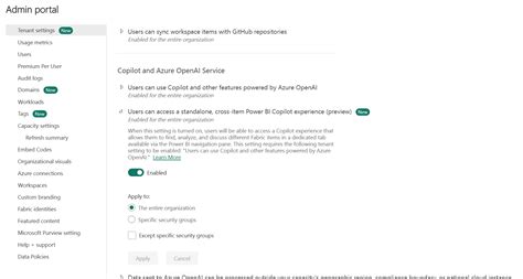 启用适用于 power bi 的 fabric copilot power bi microsoft learn