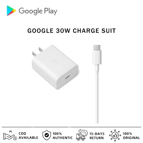 Google 30W Charger Fast Charging Travel Adapter 1m Usb Type C Cable For Google Pixel 7 7Pro 6 5