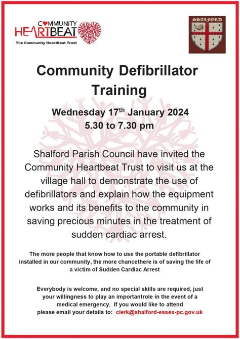 Community Defibrillator Training Shalford Parish Council Essex
