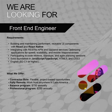 Estamos Buscando Un Front End Engineer Con Experiencia En React