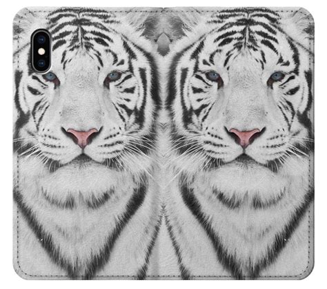 White Tiger Hard Leather Flip Case Iphone Pro Max Samsung Etsy