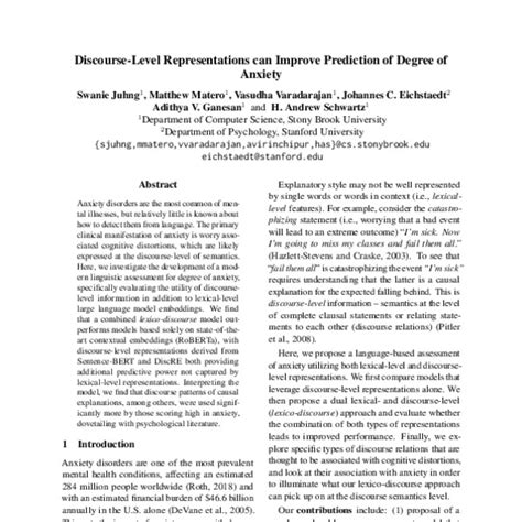 Discourse Level Representations Can Improve Prediction Of Degree Of