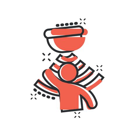 Motion Sensor Icon In Comic Style Sensor Waves With Man Vector Cartoon Illustration Pictogram