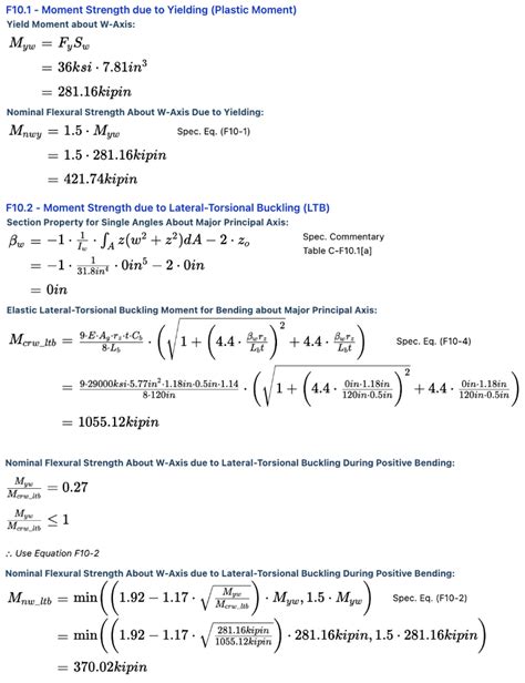 Single Angle Flexural Design