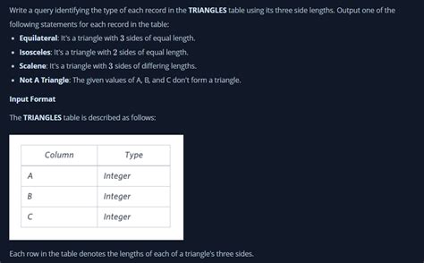 SQL 문제 풀이 HackerRank Type of Triangle