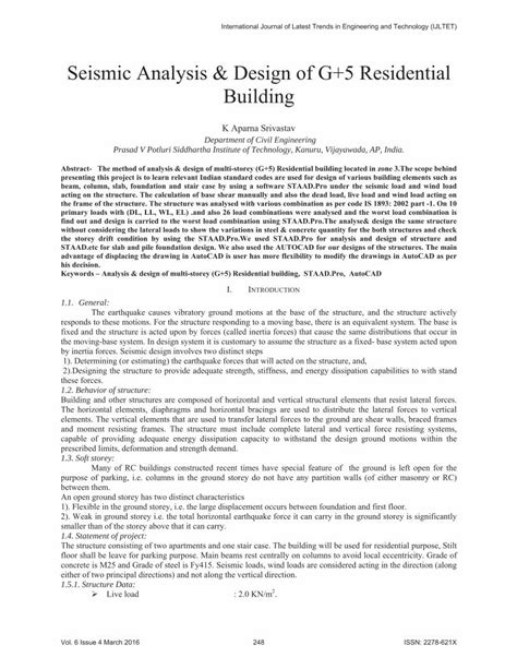 PDF Seismic Analysis Design Of G 5 Residential Building DOKUMEN TIPS