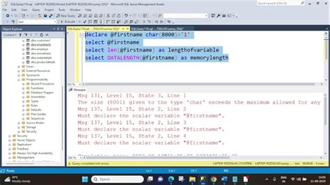 Datatypes In Sql Server Char Varchar Nvarchar Nchar Session 1 Youtube