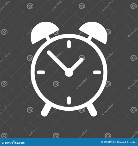 Alarm Clock Icon Flat Design Style Simple Icon On Grey Background Stock Vector Illustration