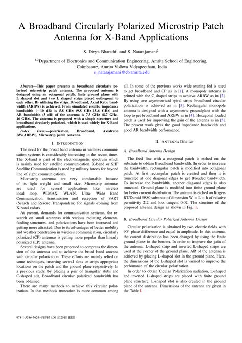Pdf A Broadband Circularly Polarized Microstrip Patch Antenna For X Band Applications