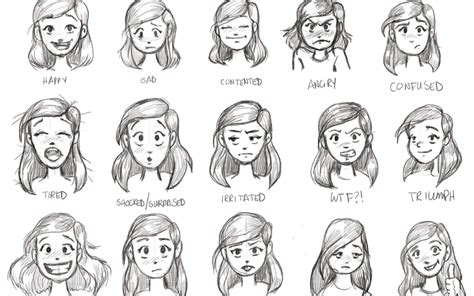 Drawing Expressions Woman Broccoli Emotion Sheet Art Face