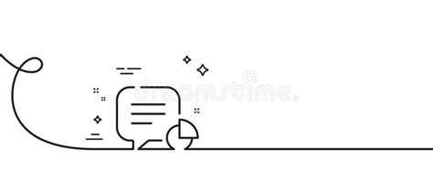 Statistic Line Icon Data Pie Chart Sign Continuous Line With Curl