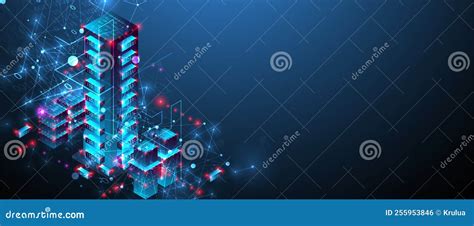 Isometric Big Data Concept Database Abstract Technology Background