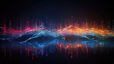 Abstract Background Visualisation Of Data Flow In Optoelectronic Systems Stock Illustration