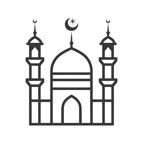 미니멀 이슬람 라인 아트 아이콘 로고 프리미엄 Ai 생성 벡터