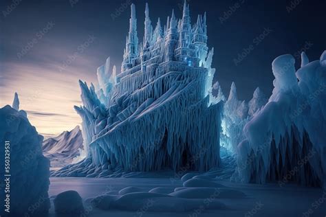 Ice Castle Concept Art Fantasy Scenery Ilustración De Stock Adobe