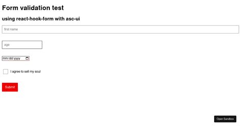 Form Validation With React Hook Form Forked Codesandbox