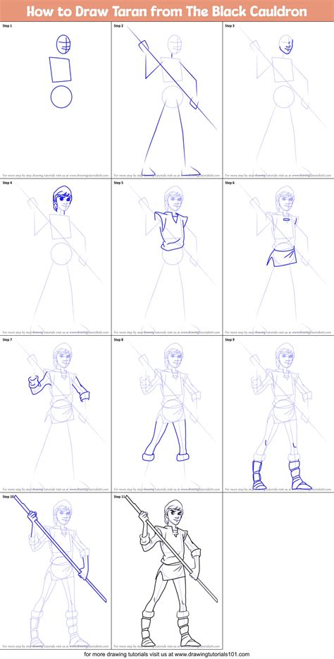 How To Draw Taran From The Black Cauldron The Black Cauldron Step By Step
