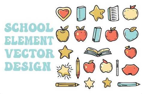 Premium Vector Vibrant School Element Vector Art Bright And Fun School Element Vector Designs