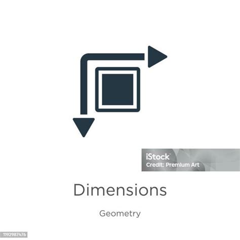 치수 아이콘 벡터입니다 흰색 배경에 격리 된 지오메트리 컬렉션에서 최신 유행 평면 치수 아이콘입니다 벡터 일러스트는 웹 및 모바일 그래픽 디자인 로고 Eps10에 사용할 수