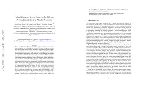 Hybrid Quantum Neural Networks For Efficient Protein Ligand Binding