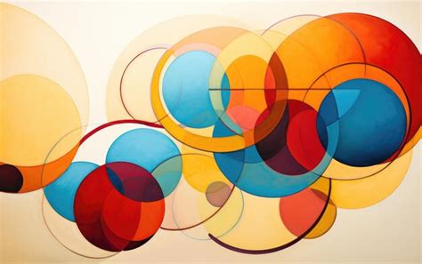 Premium Ai Image A Vibrant Composition Using Intersecting Circles Of