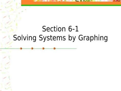 section 6 1 solving systems by graphing