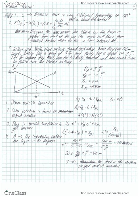 PHYS 121 Midterm 1st Midterm Review OneClass