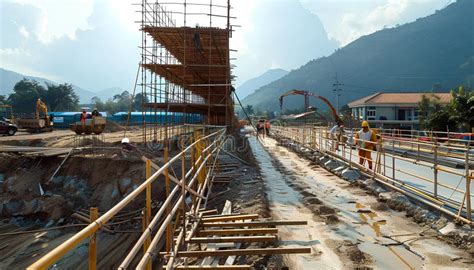 Scaffolding Used As The Temporary Structure To Support Platform Form Work And Structure At The