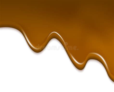 Creamy Chocolate On White Background Cocoa Liquid Wave Brown Chocolate