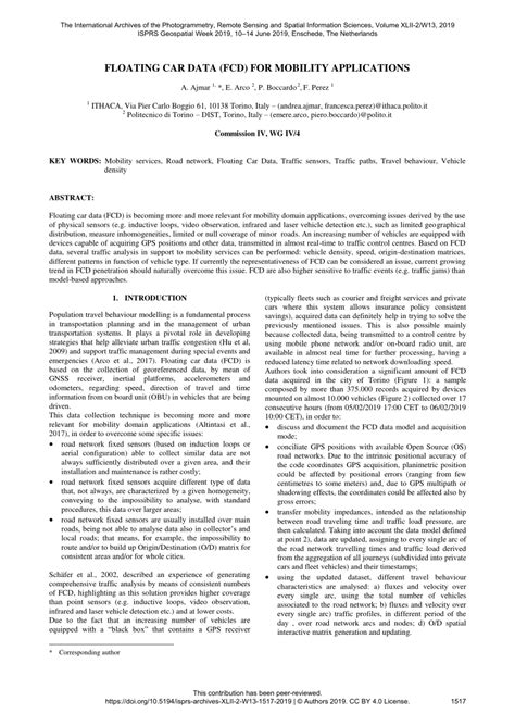 pdf floating car data fcd for mobility applications