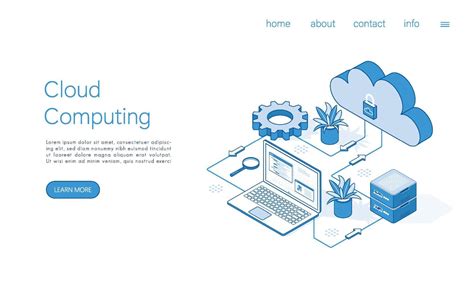 Landing Page Template Cloud Computing Concept Including Servers Storage Databases Connection