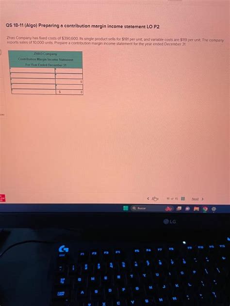 Solved Qs 18 11 Algo Preparing O Contribution Margin