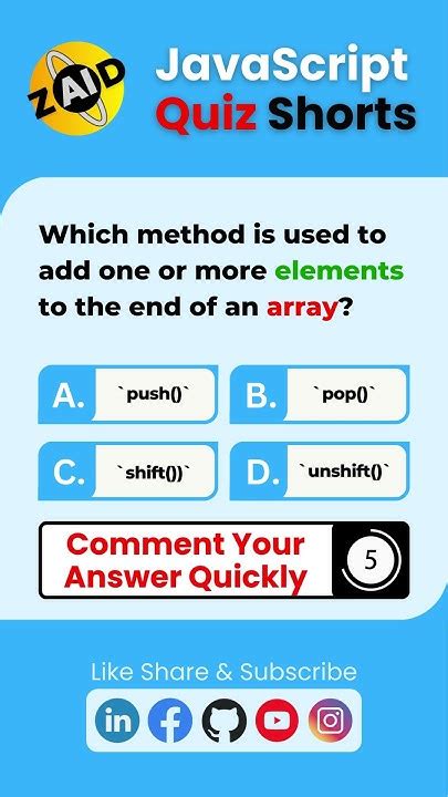 Javascript Array Quiz Governor Sindh It Course Javascript Quiz Youtube