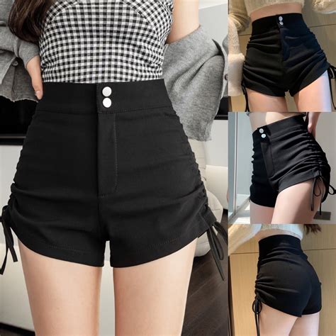 กางเกงขาสั้นผู้หญิง กางเกงขาสั้น กางเกงขาสั้นเอวสูง กางเกงขาสั้นขาผูก กางเกงน่ารักสไตล์เกาหลี