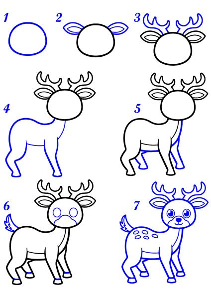 Comment Dessiner Un Cerf Dessin Cerf Facile Par étapes