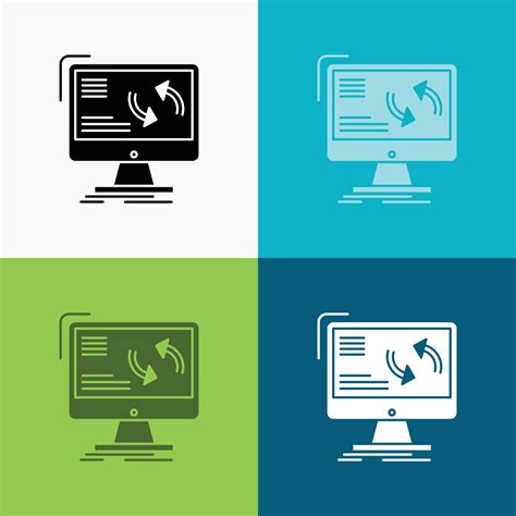 Synchronization Sync Information Data Computer Icon Over Various Background Glyph Style