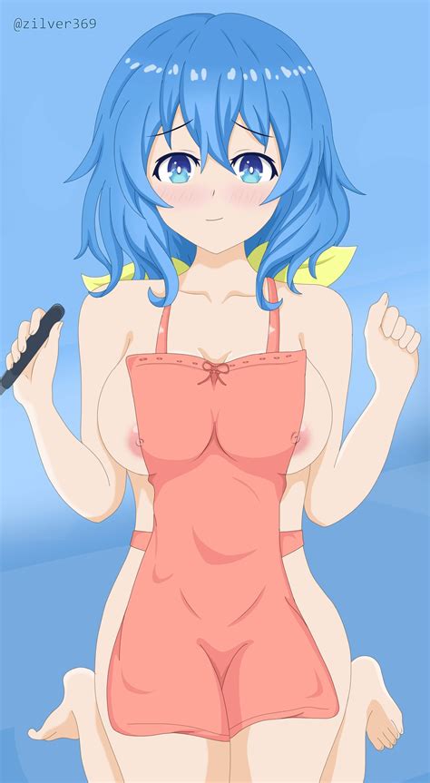 Rule 34 2022 Apron Apron Only Blue Eyes Blue Hair Blush Breasts Date