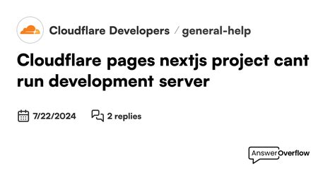 cloudflare pages nextjs project can t run development server
