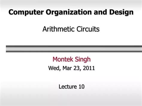 Ppt Computer Organization And Design Arithmetic Circuits Powerpoint