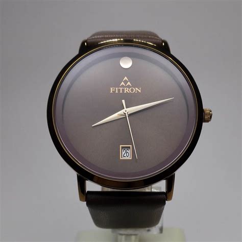 فیترون - FITRON بند چرم قاب استیل رنگ قهوه ای - شیک مجلسی