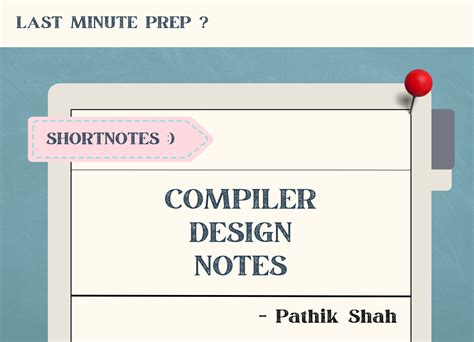 Github Pathik455compilerdesignnotes Compiler Design Notes