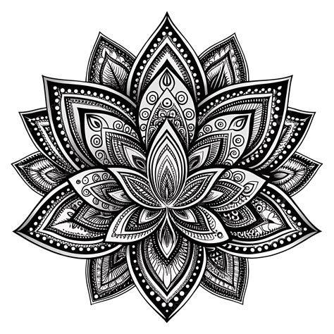 Lotus Flowers Clipart Black And White