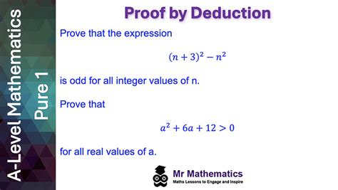 A Level Mathematics Proof By Deduction Mr