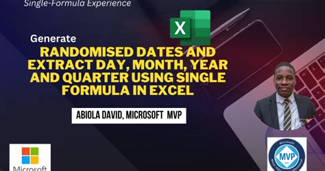 Generate Randomised Dates And Extract Day Month Year And Quarter