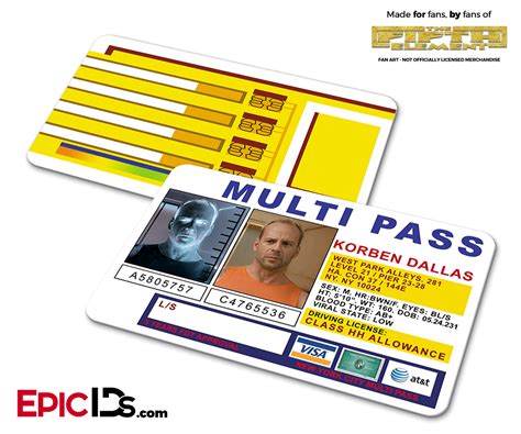 Korben Dallas Multipass Id The Fifth Element Epicids Epic Ids